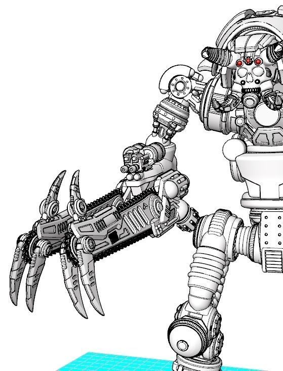 Cazador Double Chain Weapons And Heavy Flame Cannon-Separate 3D model ...