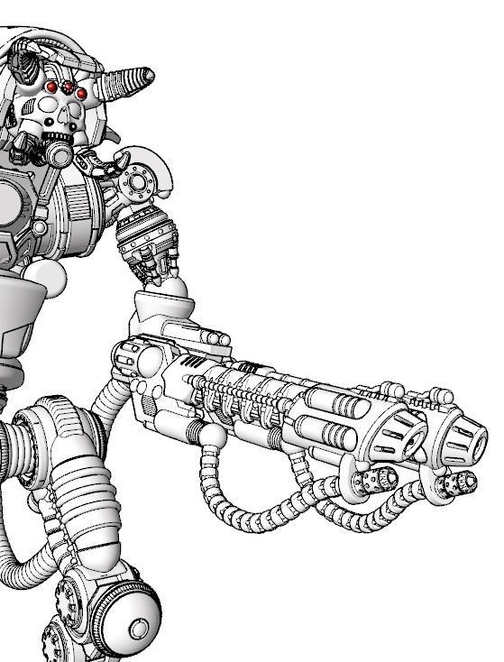 Cazador Double Chain Weapons And Heavy Flame Cannon-Separate 3D model ...