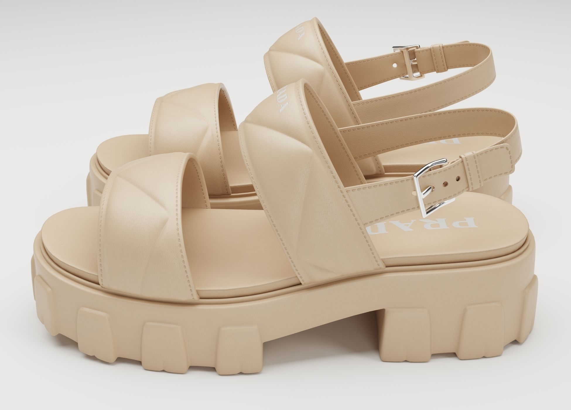 3D model Sandals Prada Quilted VR / AR / low-poly | CGTrader