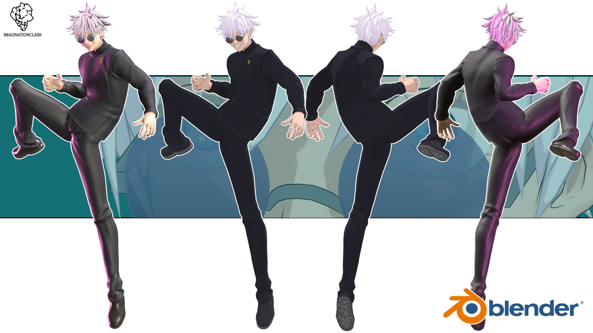 Gojo Satoru 3D model rigged | CGTrader