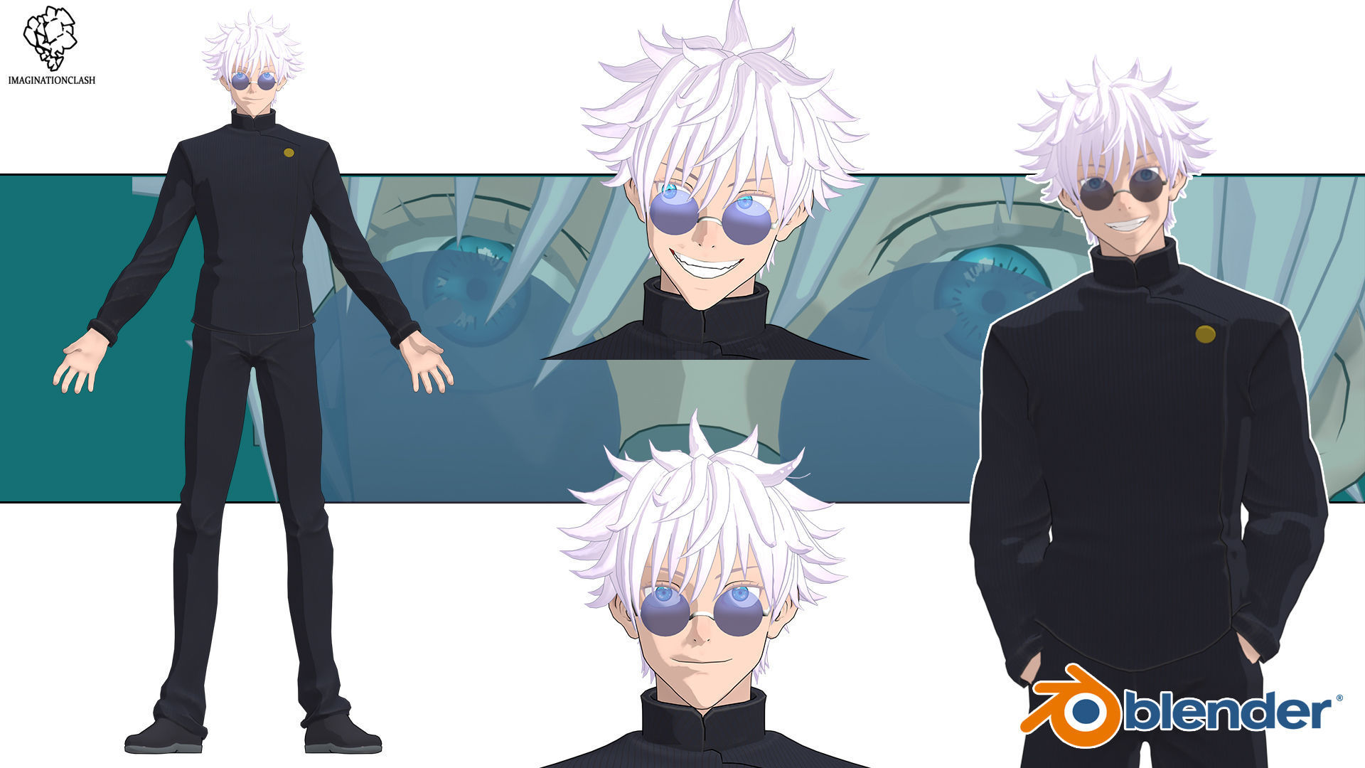 Gojo Satoru 3D model rigged | CGTrader