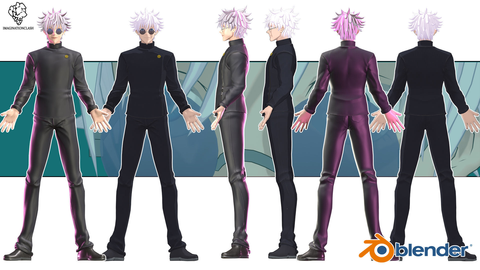 Gojo Satoru 3D model rigged | CGTrader