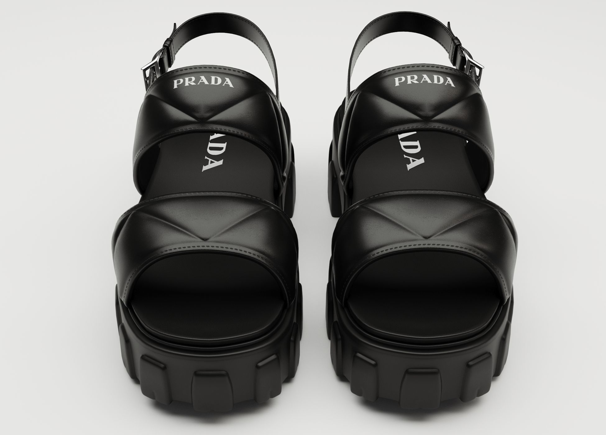 3D model Sandals Prada Quilted black VR / AR / low-poly | CGTrader