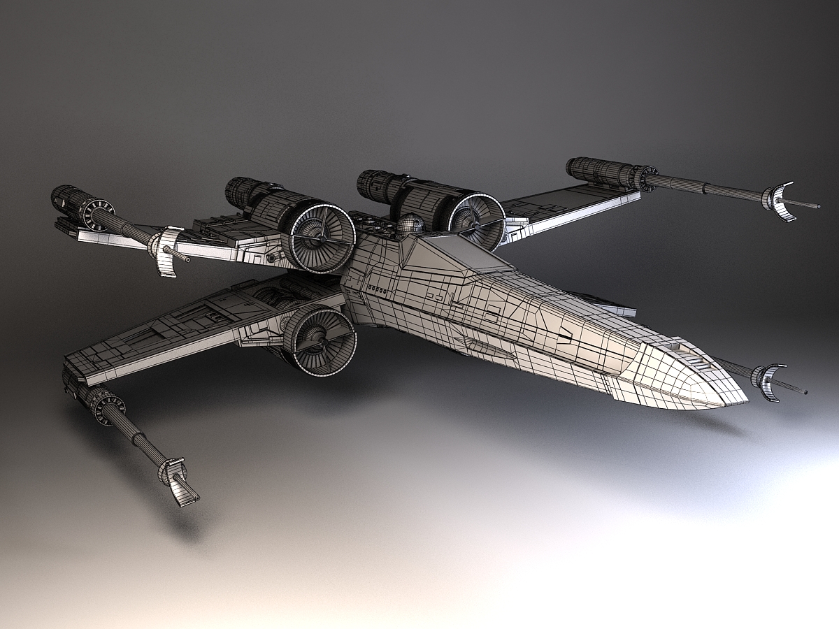 Star Wars X-Wing Fighter 3D Model MAX OBJ 3DS FBX C4D LWO LW LWS ...