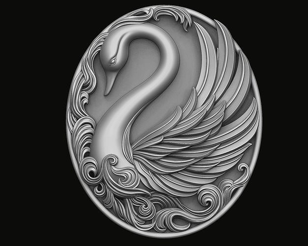 Swan pendant 3D model 3D printable | CGTrader