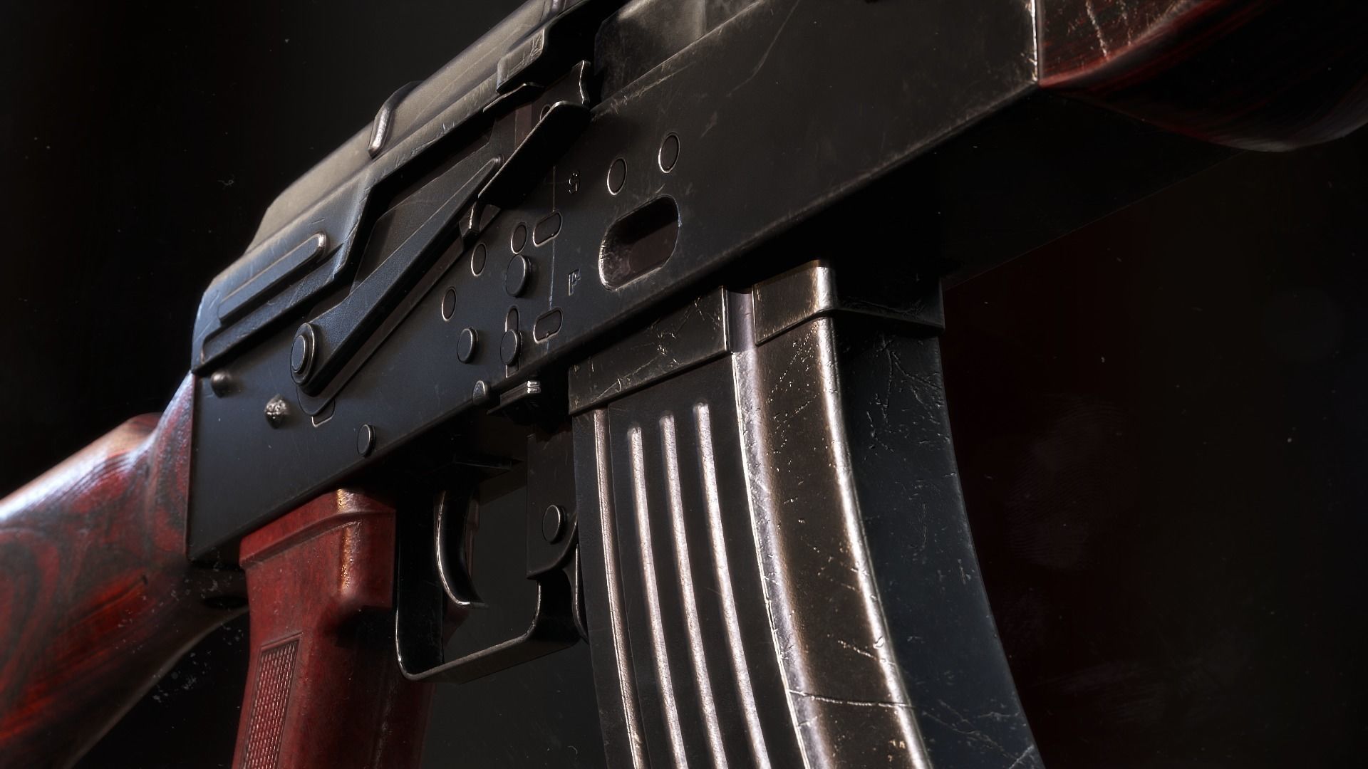 3D model AKM - Kalashnikov Automatic Rifle Modernised VR / AR / low ...