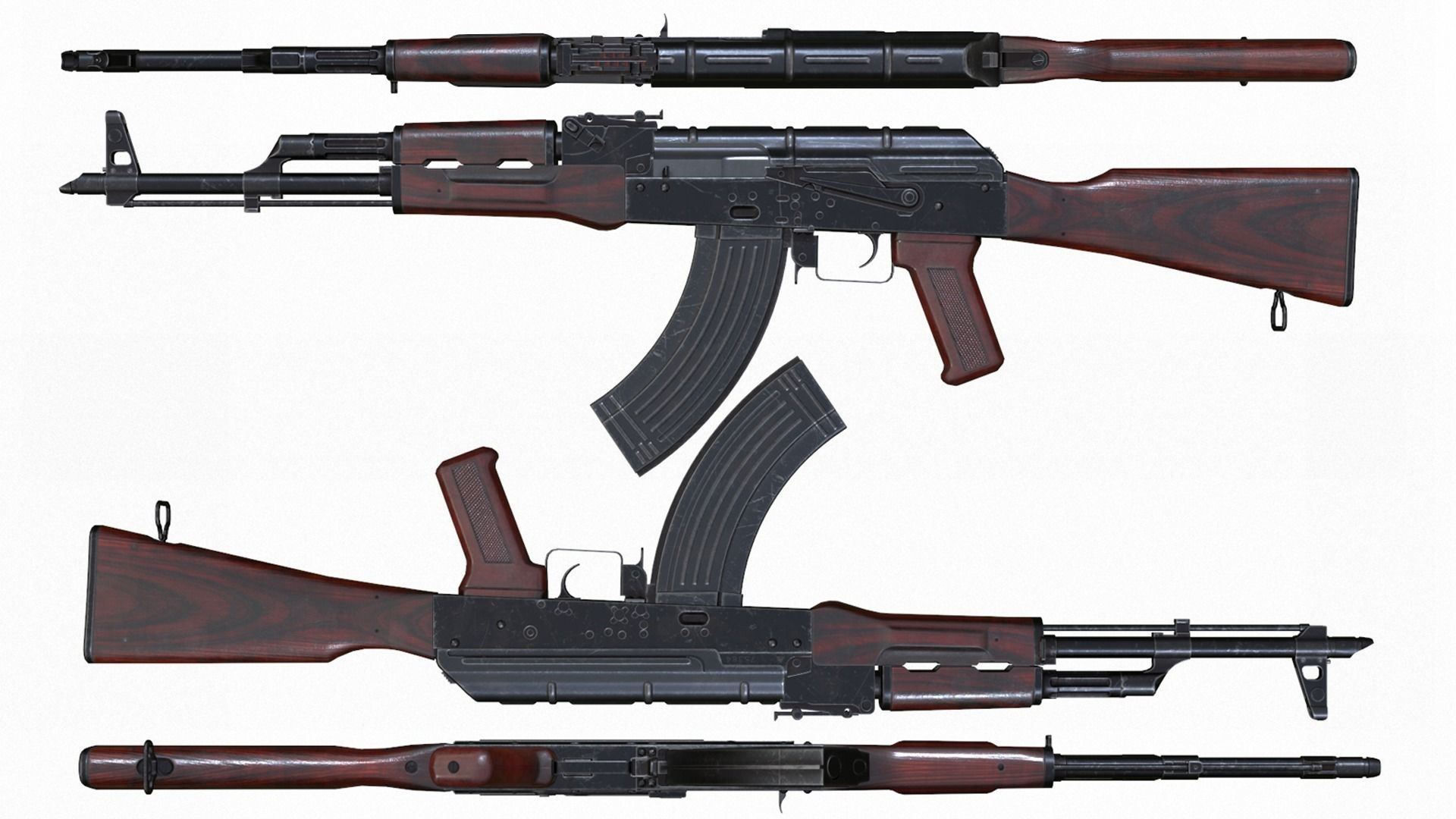 3D model AKM - Kalashnikov Automatic Rifle Modernised VR / AR / low ...