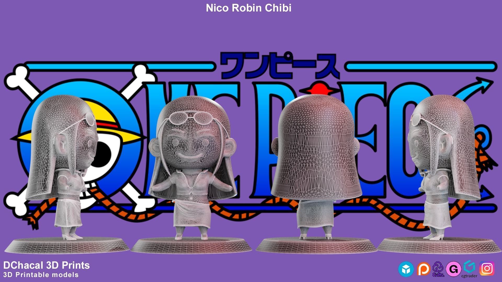 Nico Robin Chibi - One Piece 3D model 3D printable | CGTrader