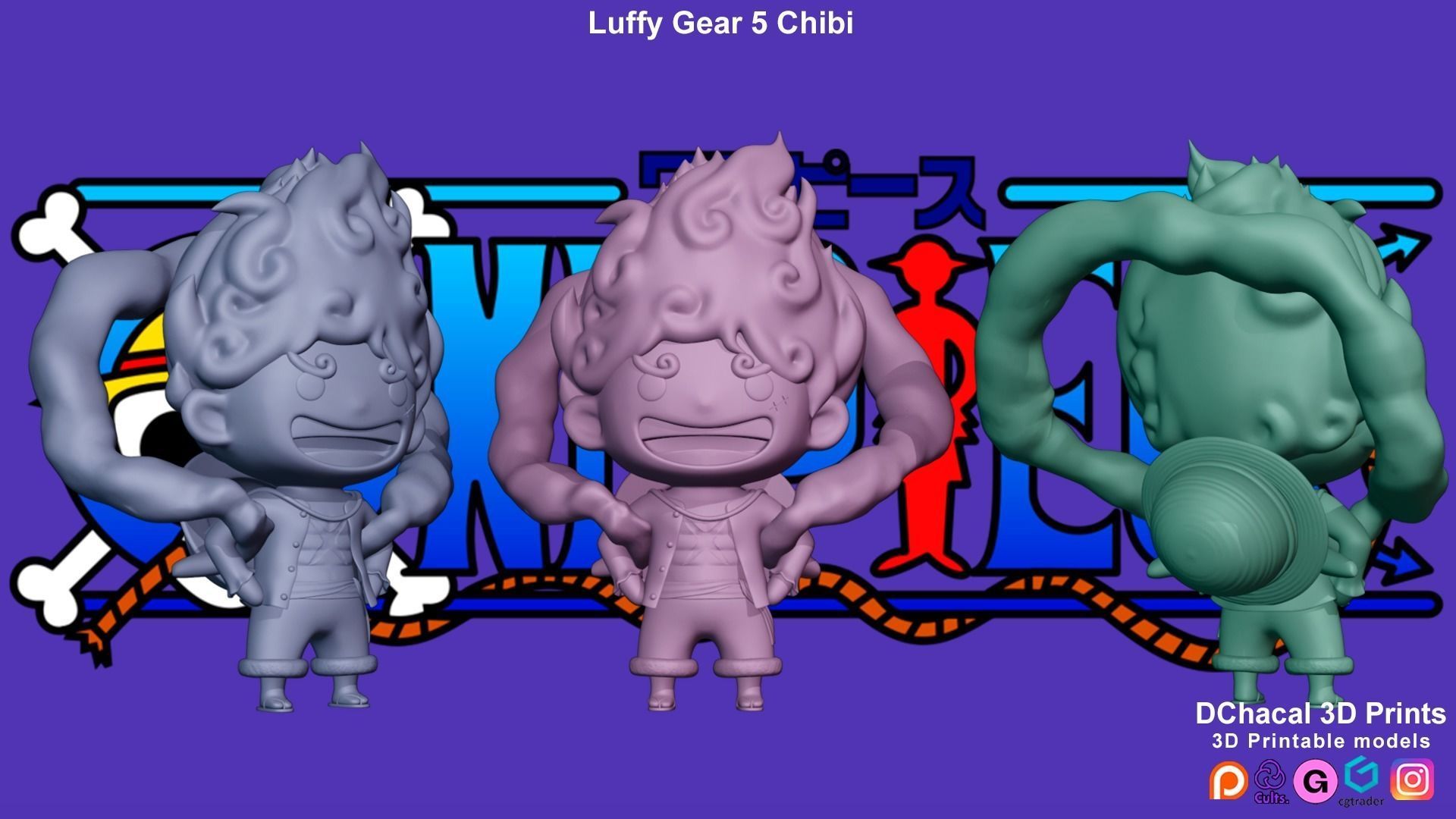 Luffy Gear 5 Chibi - One Piece 3D model 3D printable | CGTrader