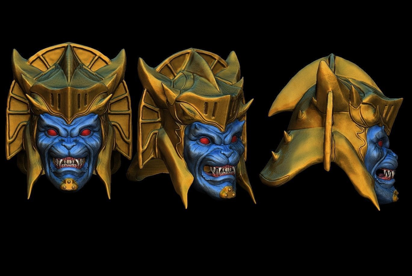 power rangers Goldar head 3D model | CGTrader