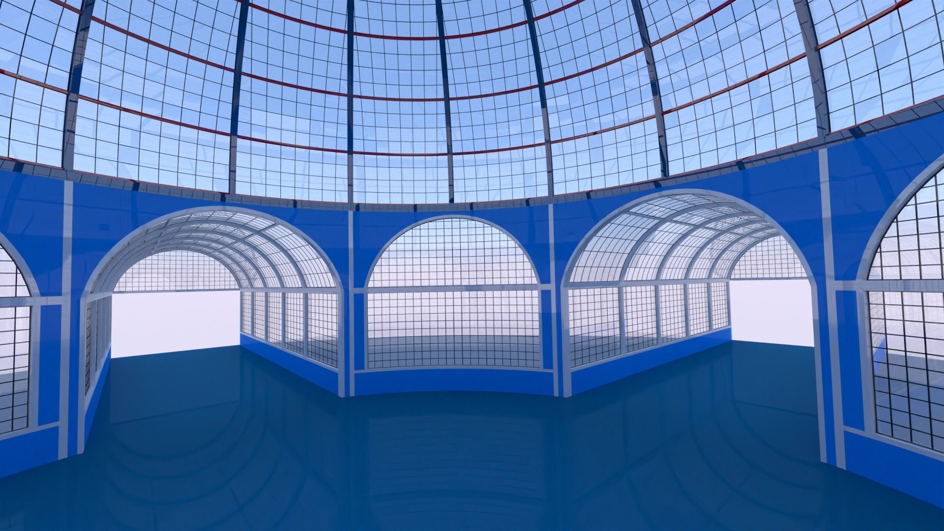 Pavilion glass building 3D model | CGTrader