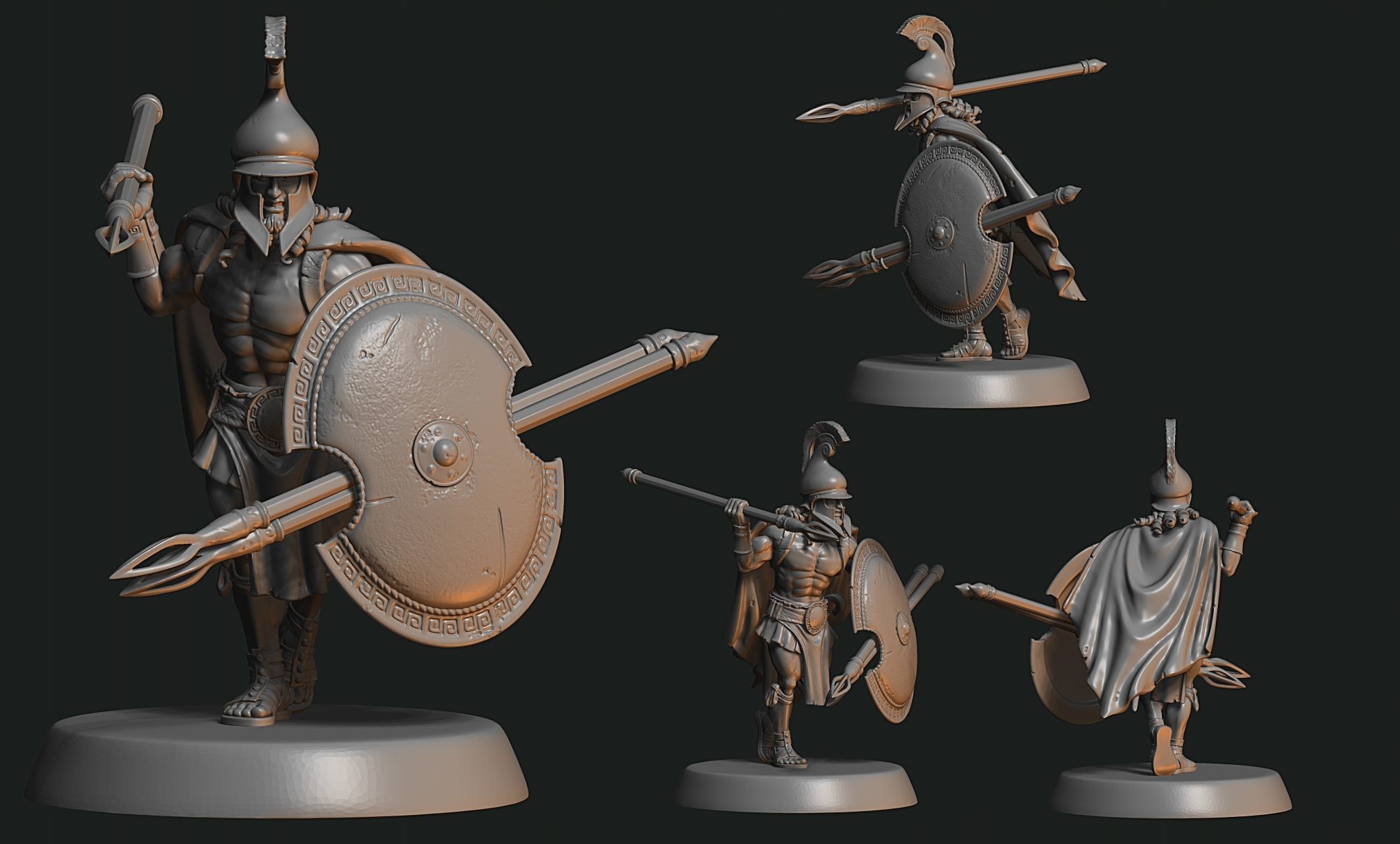 Ancient Greek Peltasta - Trathian Wolves - 32mm Miniatures 3D model 3D ...
