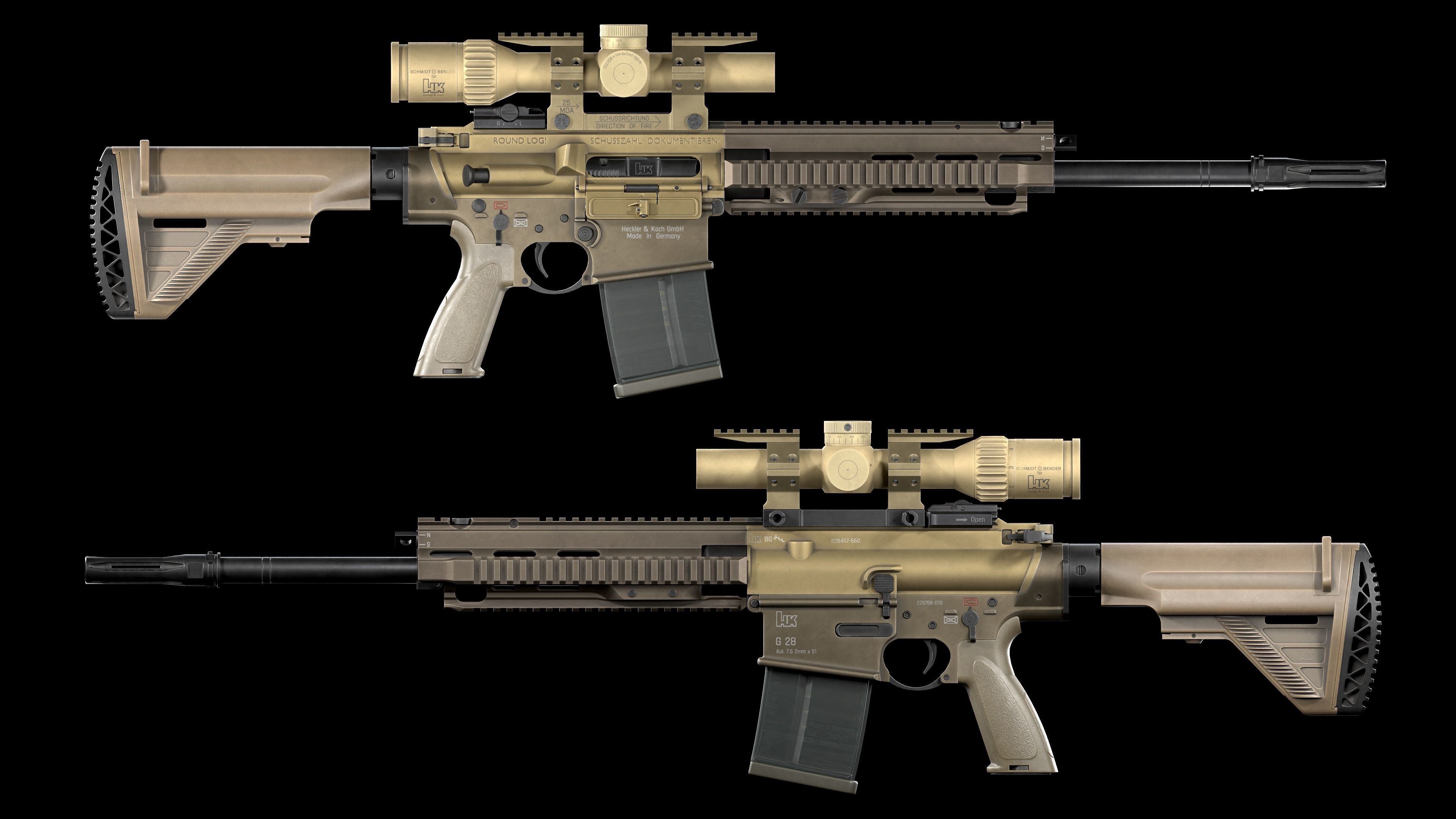 3D model Tactical Modular Sniper Rifle HK G28 patrol VR / AR / low-poly | CGTrader