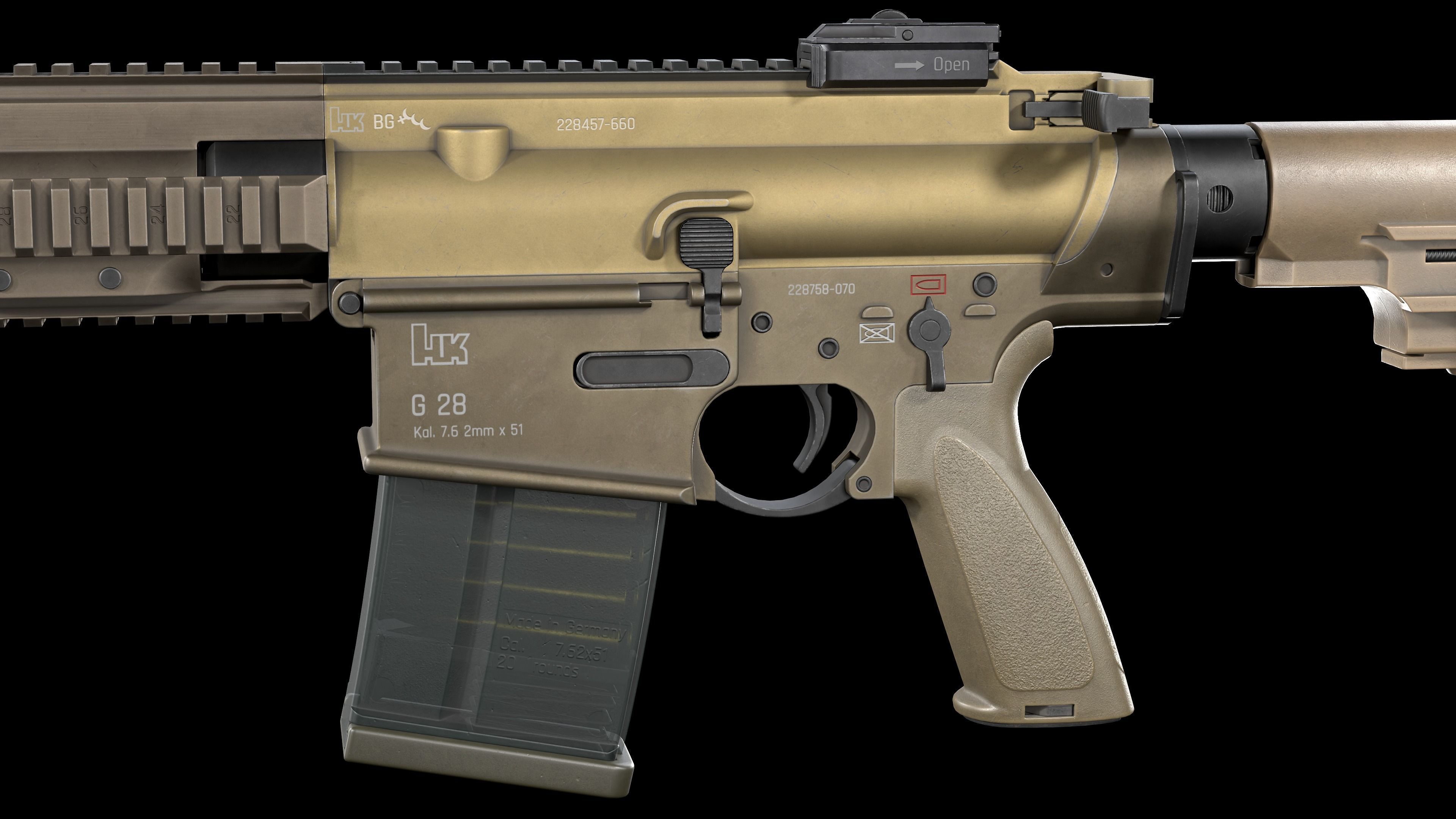 3D model Modular Sniper Rifle HK G28 standart VR / AR / low-poly | CGTrader