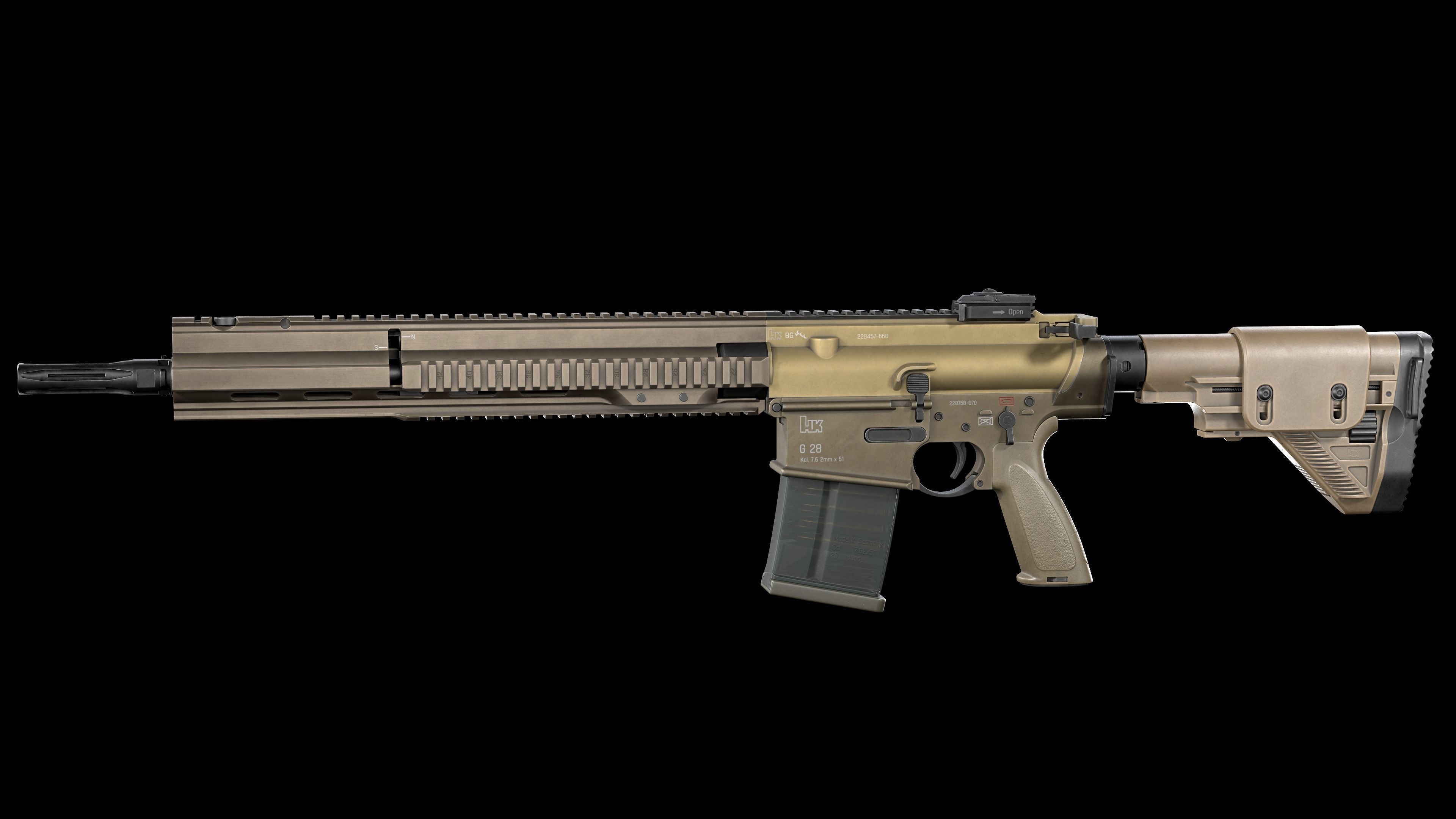 3D model Modular Sniper Rifle HK G28 standart VR / AR / low-poly | CGTrader