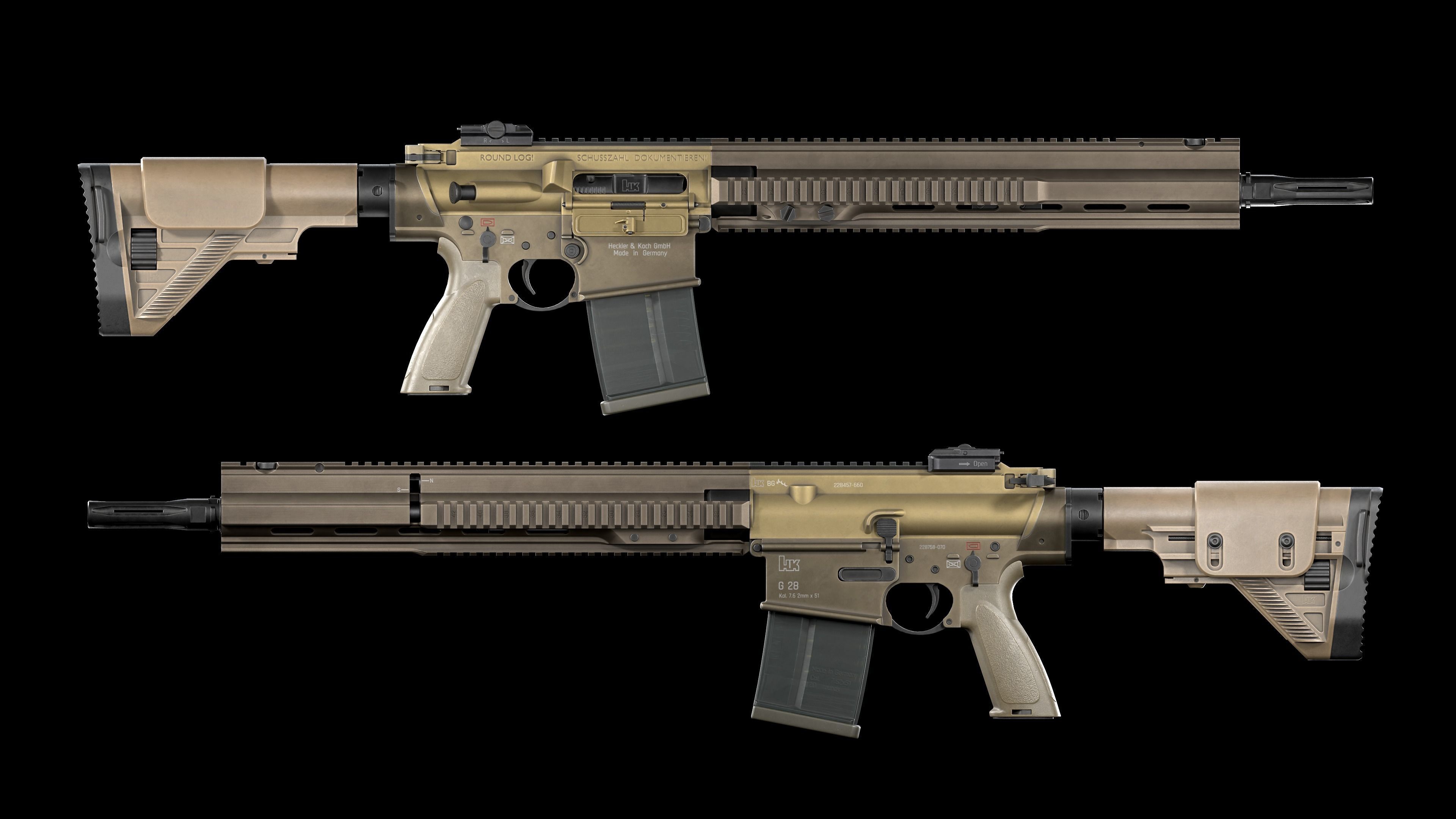 3D model Modular Sniper Rifle HK G28 standart VR / AR / low-poly | CGTrader