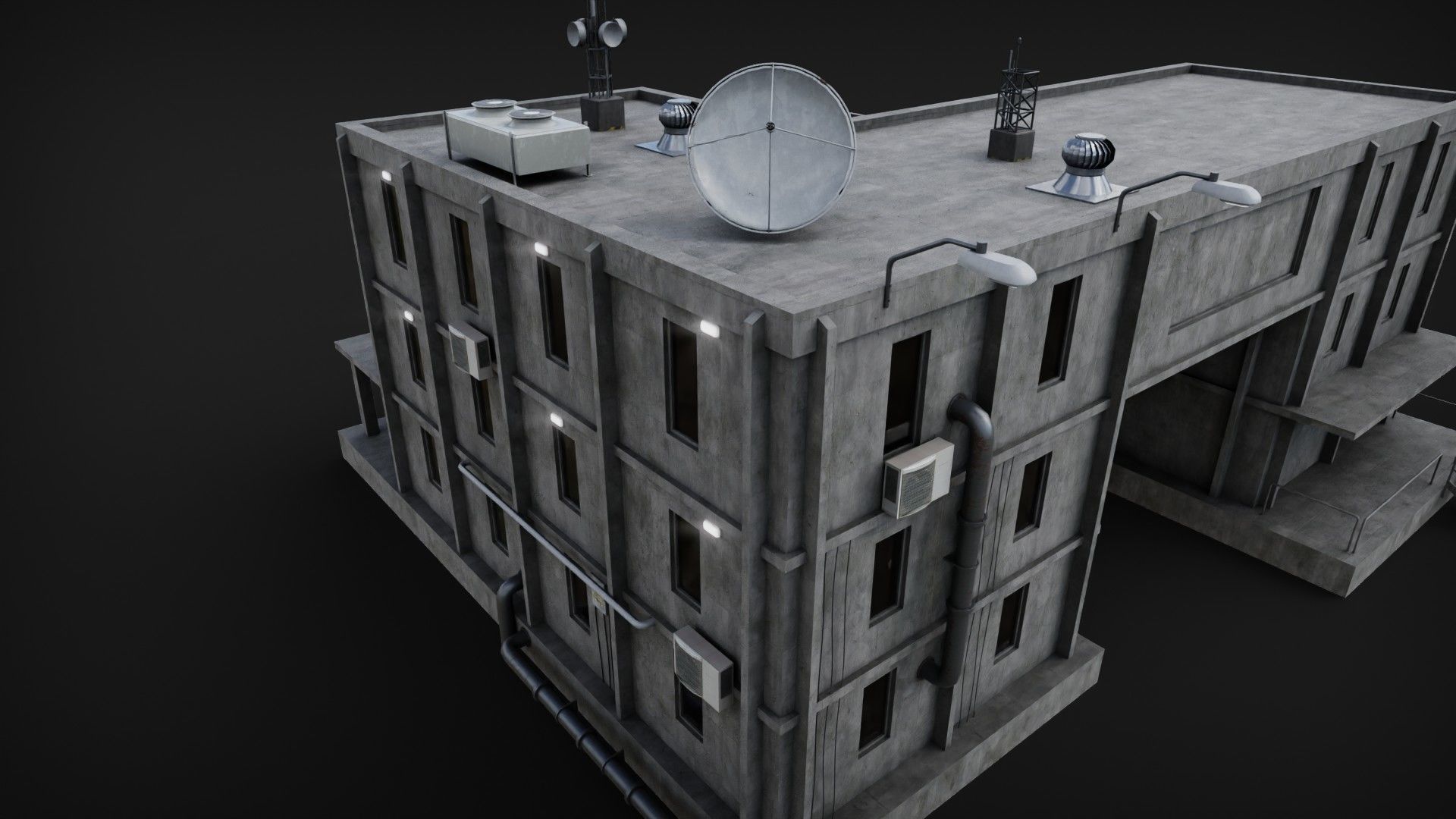 3D model Roof and Wall props for Buildings VR / AR / low-poly | CGTrader