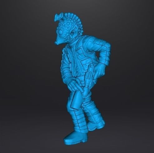 RODIAN BOUNTY HUNTER MINIATURE FIGURE FOR SCIFI GAMES DND RPG 3D model ...