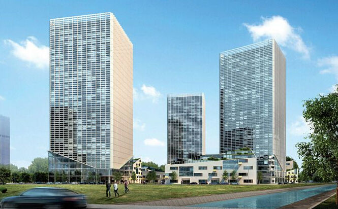 SU model of high-tech zone office building 3D model | CGTrader