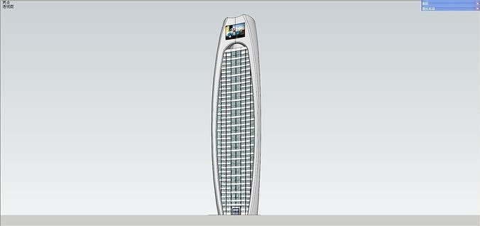 SU model of modern high-rise commercial office building 3D model | CGTrader