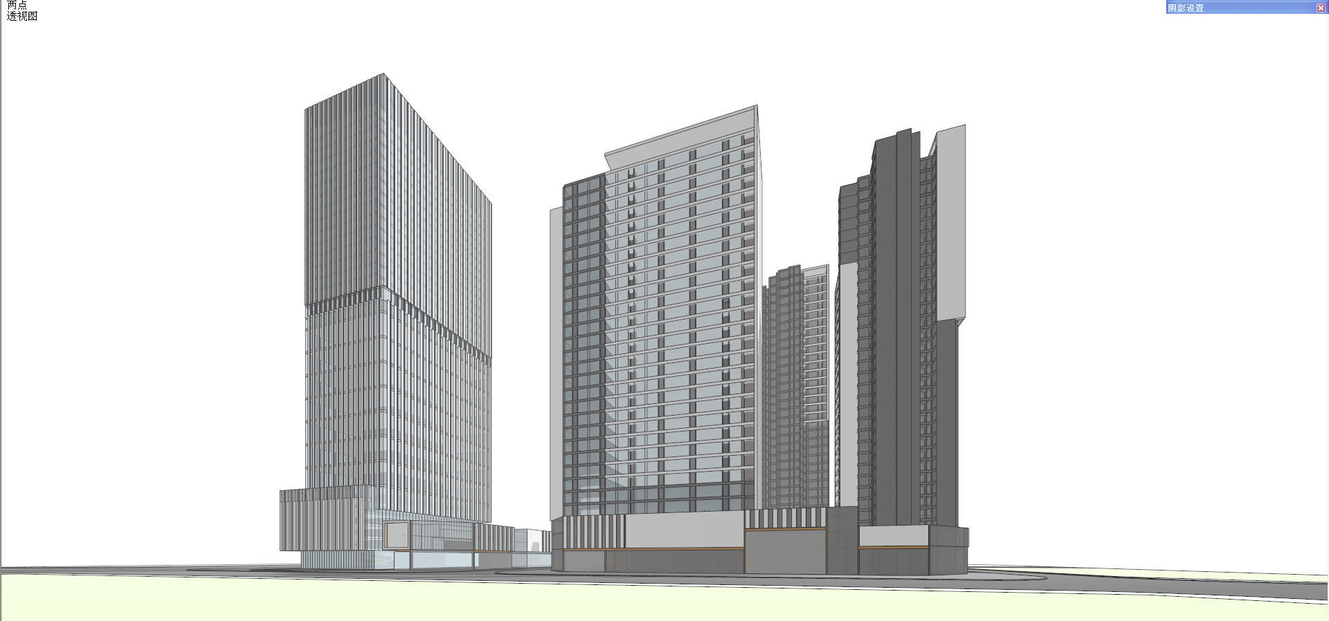 SU model of modern high-rise office and apartment building 3D model ...