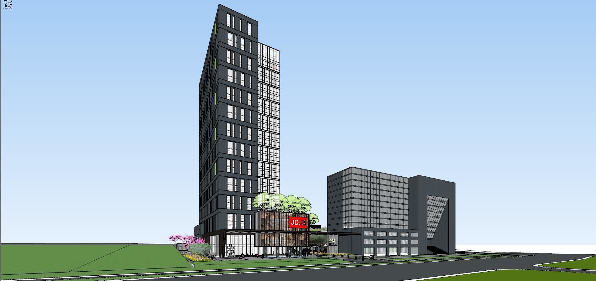 SU model of integrated office building building 3D model | CGTrader