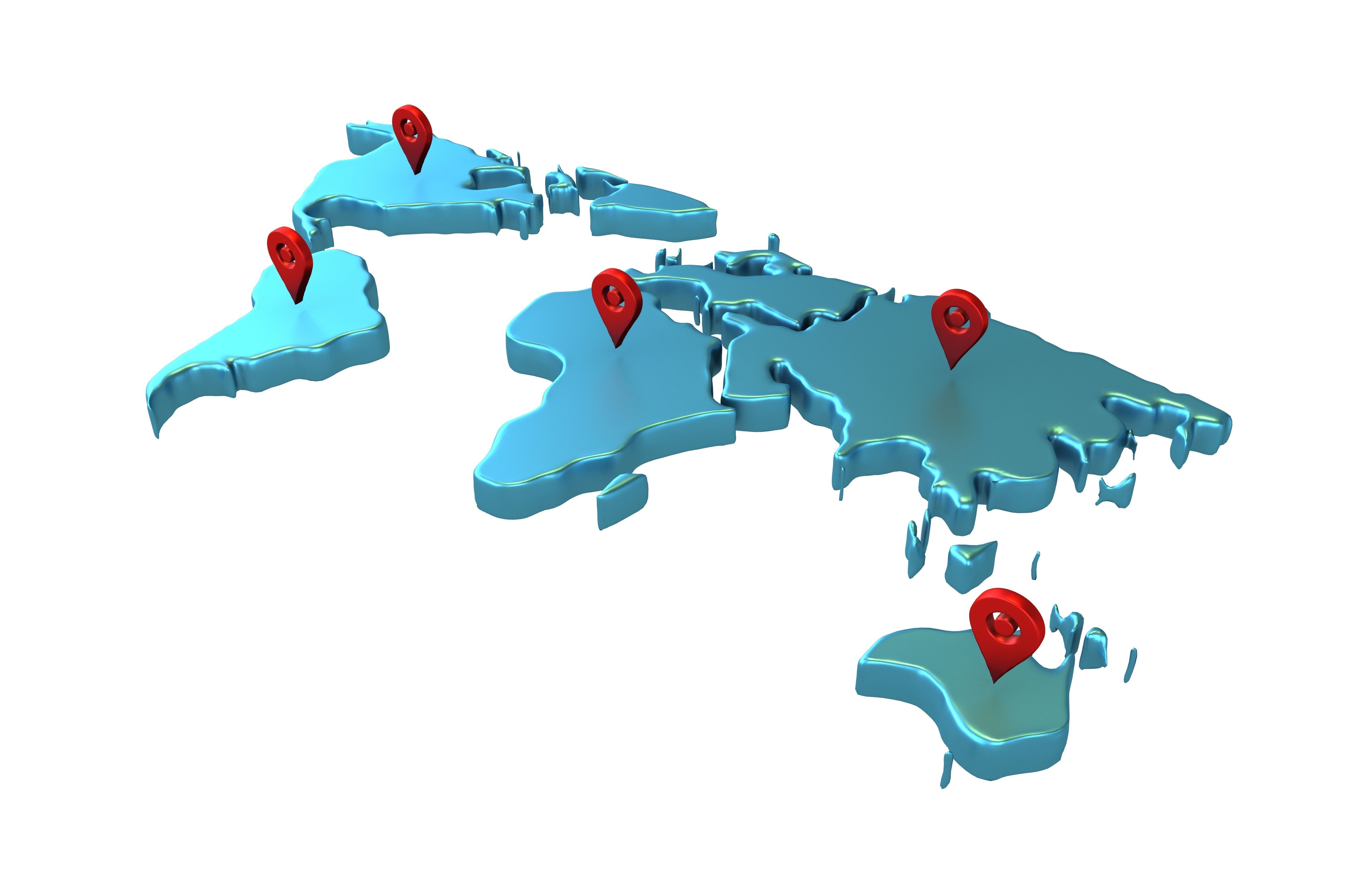3D model Earth Map with Map Tag v1 005 VR / AR / low-poly | CGTrader