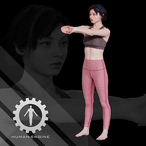 Female Scan - Amy Stretching Pose 46 3D model | CGTrader