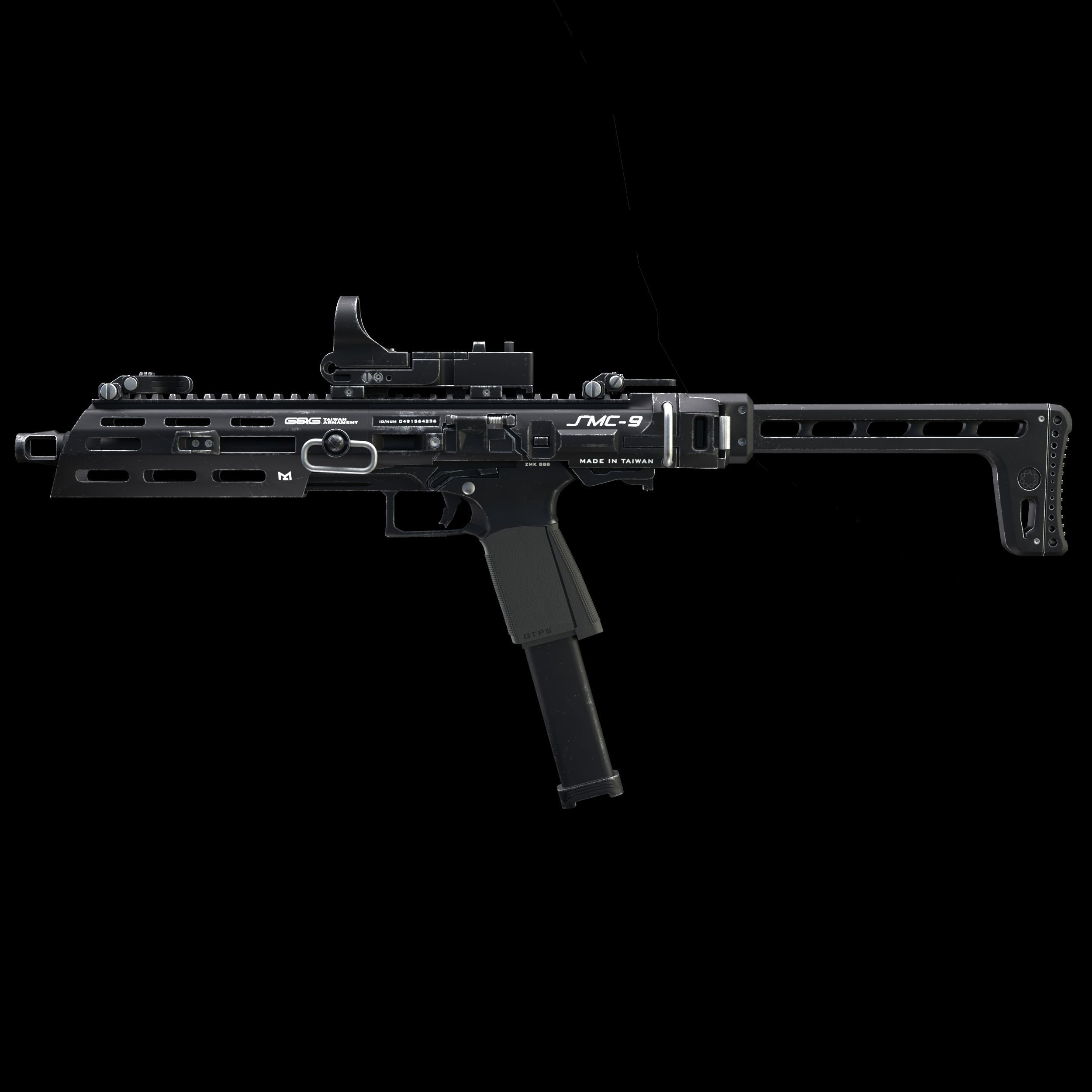 3D model Gun SMC-9 VR / AR / low-poly | CGTrader