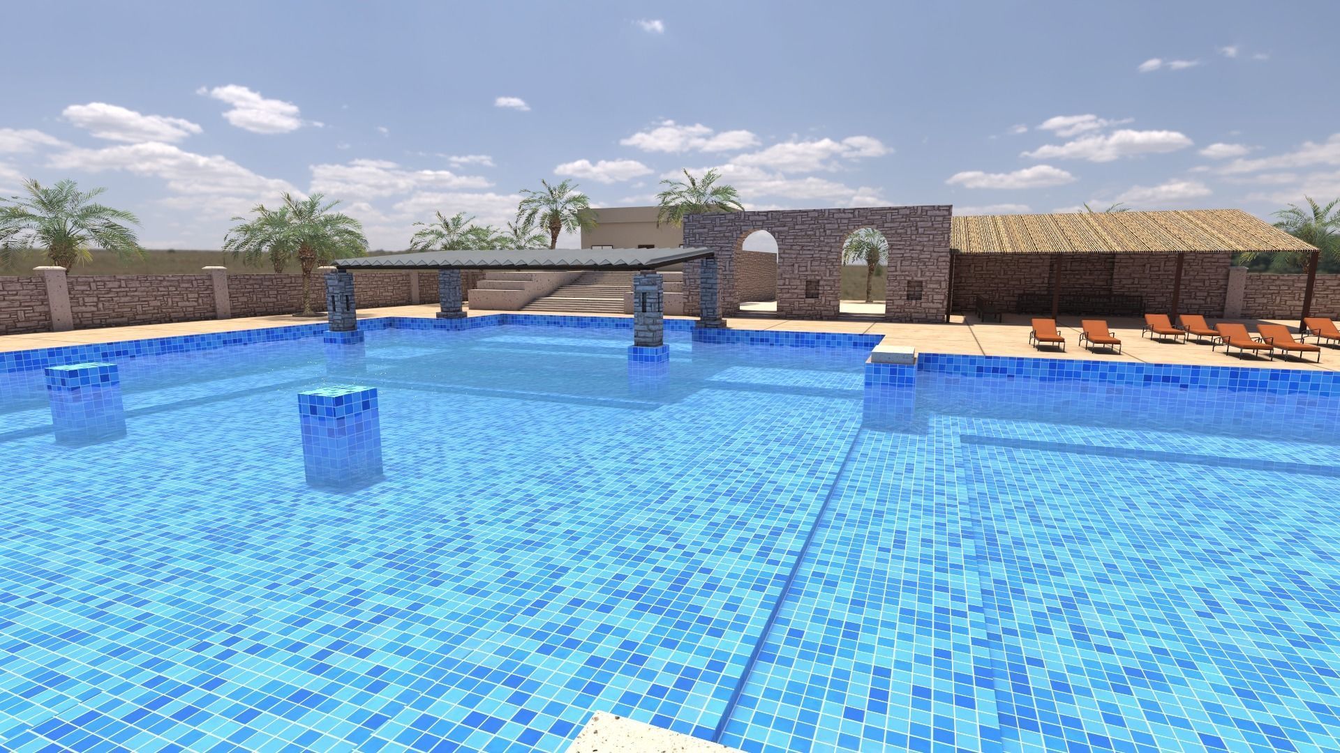 3D model Pool exterior VR / AR / low-poly | CGTrader