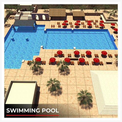 3D model Pool exterior VR / AR / low-poly | CGTrader