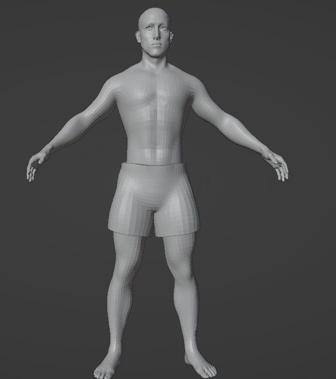 male character Scott base mesh Low-poly 3D model free VR / AR / low ...