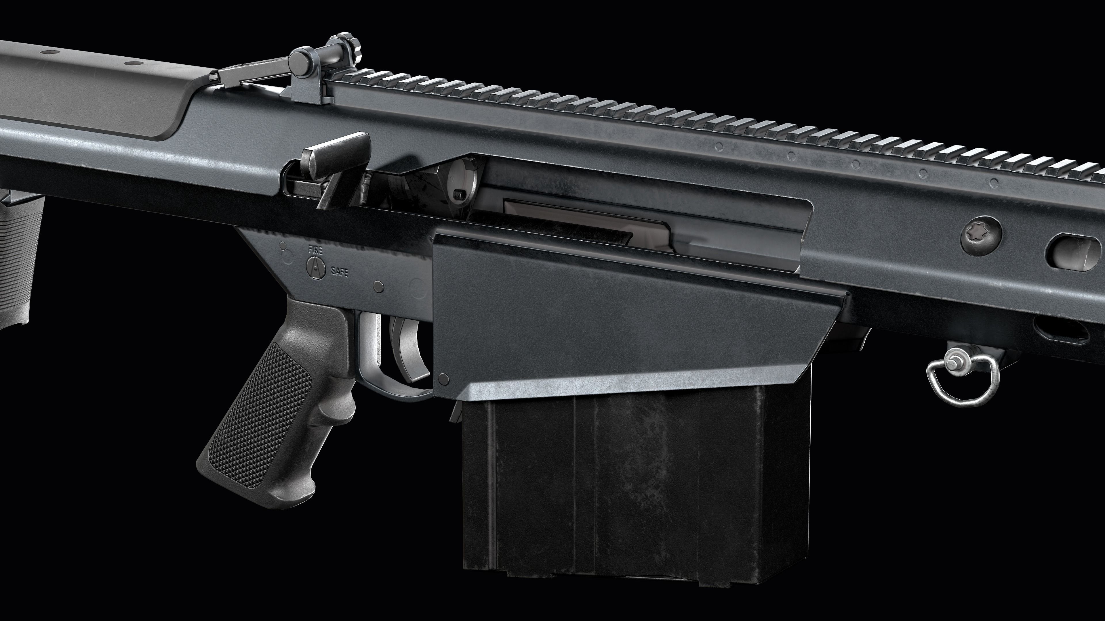 3D model Modular Anti materiel sniper rifle Barrett M107A1 VR / AR ...