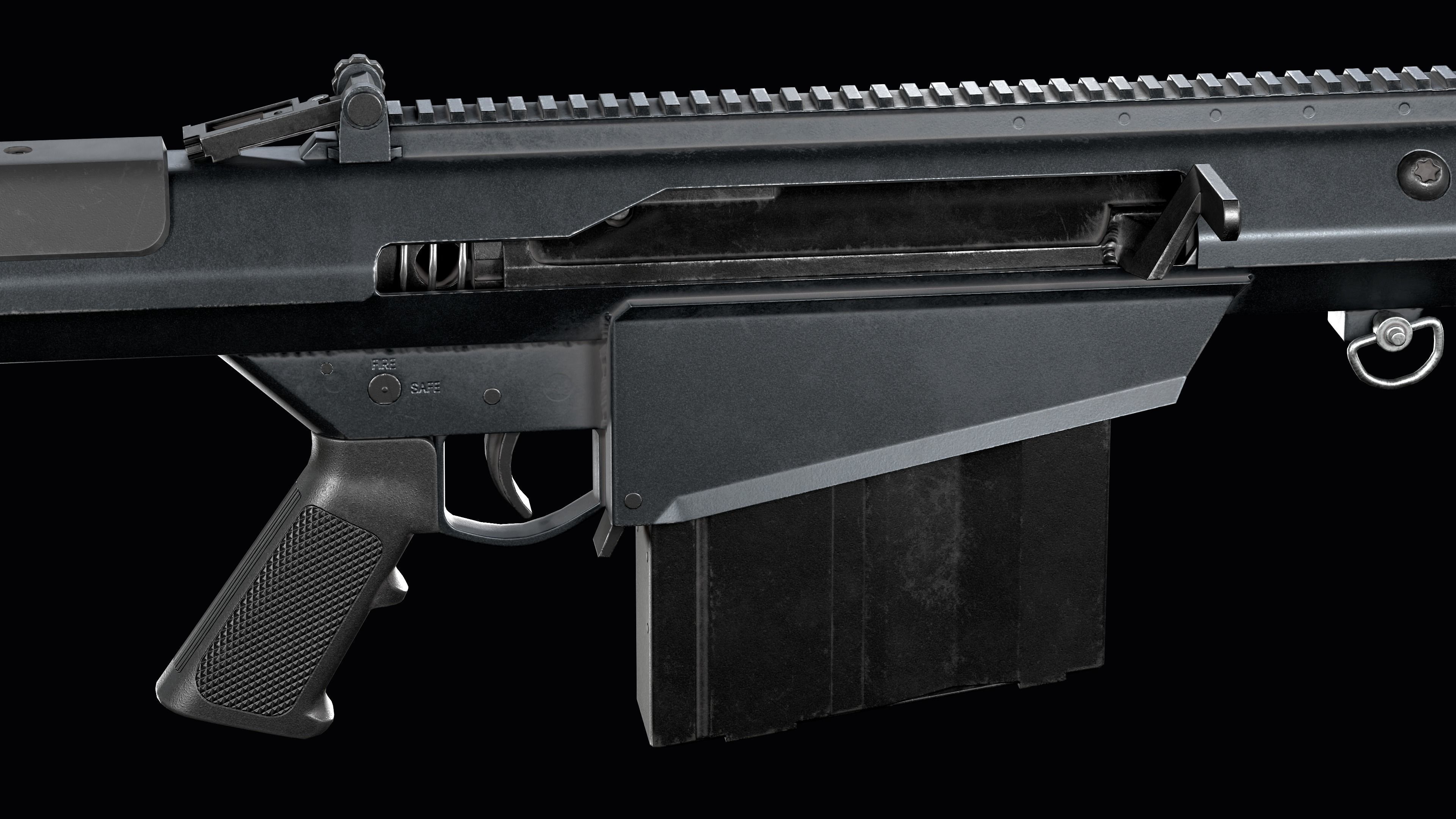 3D model Modular Anti materiel sniper rifle Barrett M107A1 VR / AR ...