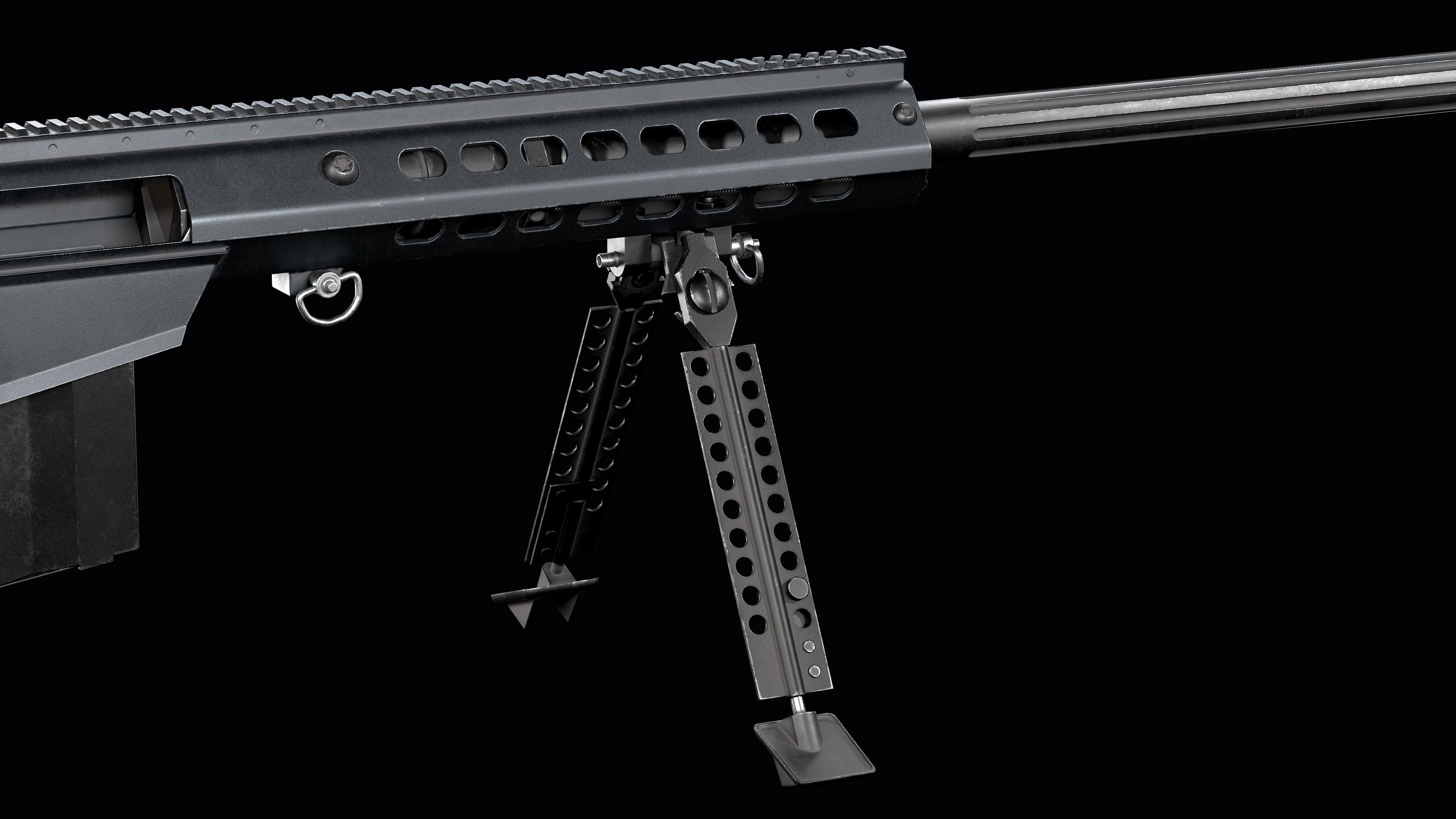 3D model Modular Anti materiel sniper rifle Barrett M107A1 VR / AR ...