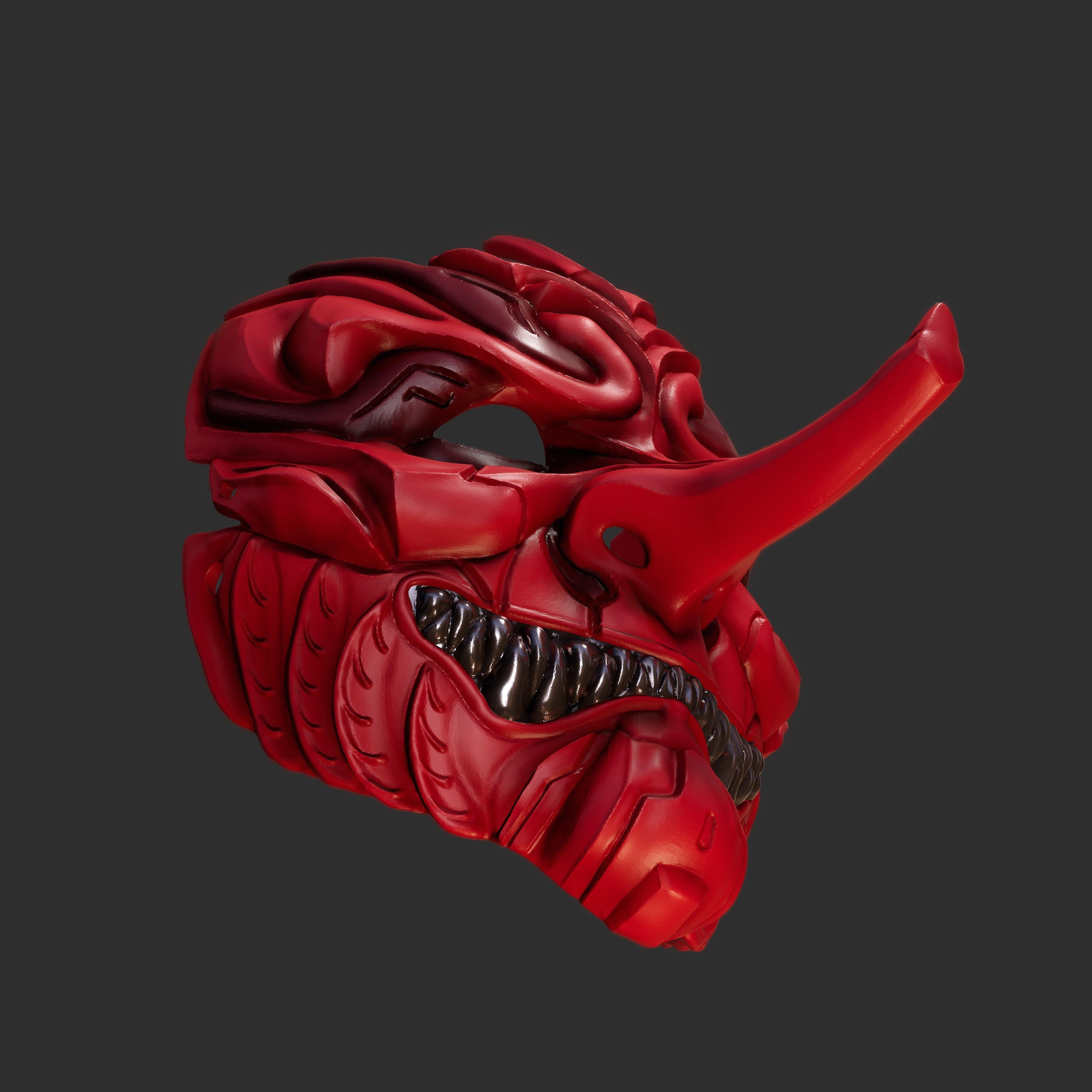 Tengu 2 Oni Mask 16 Demon Full Face 3D print model 3D model 3D ...
