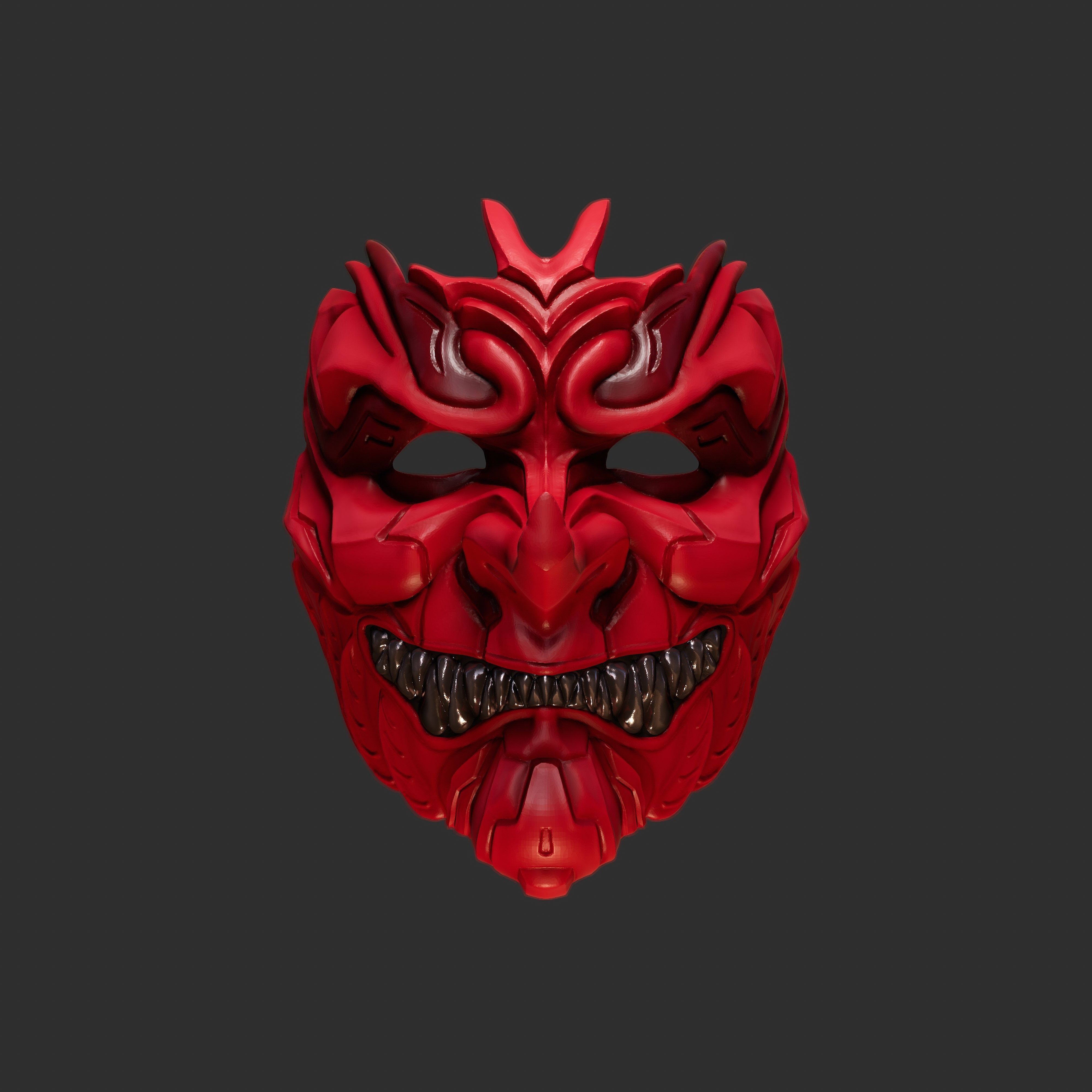 Tengu 2 Oni Mask 16 Demon Full Face 3D print model 3D model 3D ...
