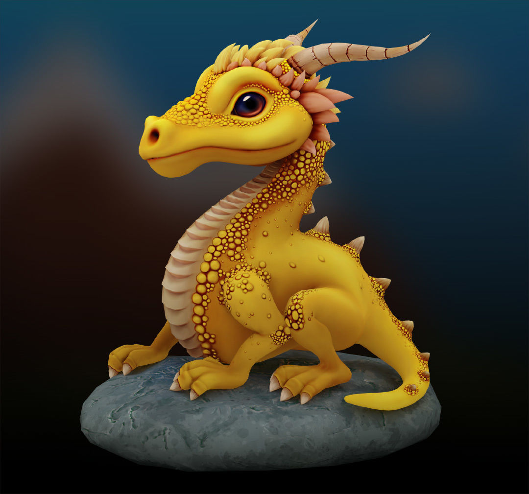 3D model small wingless dragon VR / AR / low-poly | CGTrader