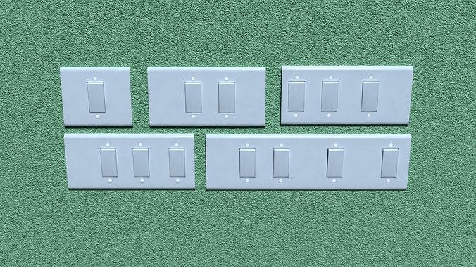 3D model low poly 5 light switches VR / AR / low-poly | CGTrader