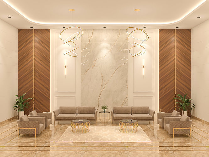 Luxury Lobby 3D model | CGTrader
