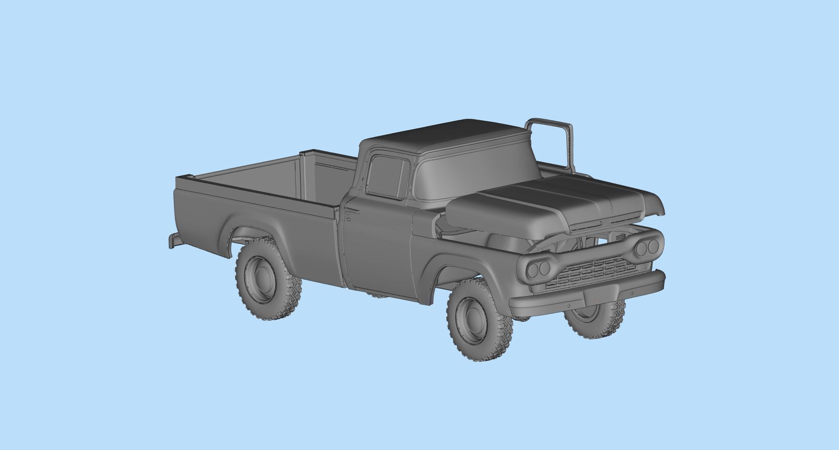 Printable STL Regular cab F Series F100 old Pickup F250 3D model 3D ...