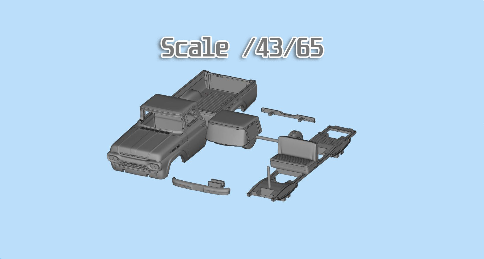 Printable STL Regular cab F Series F100 old Pickup F250 3D model 3D ...