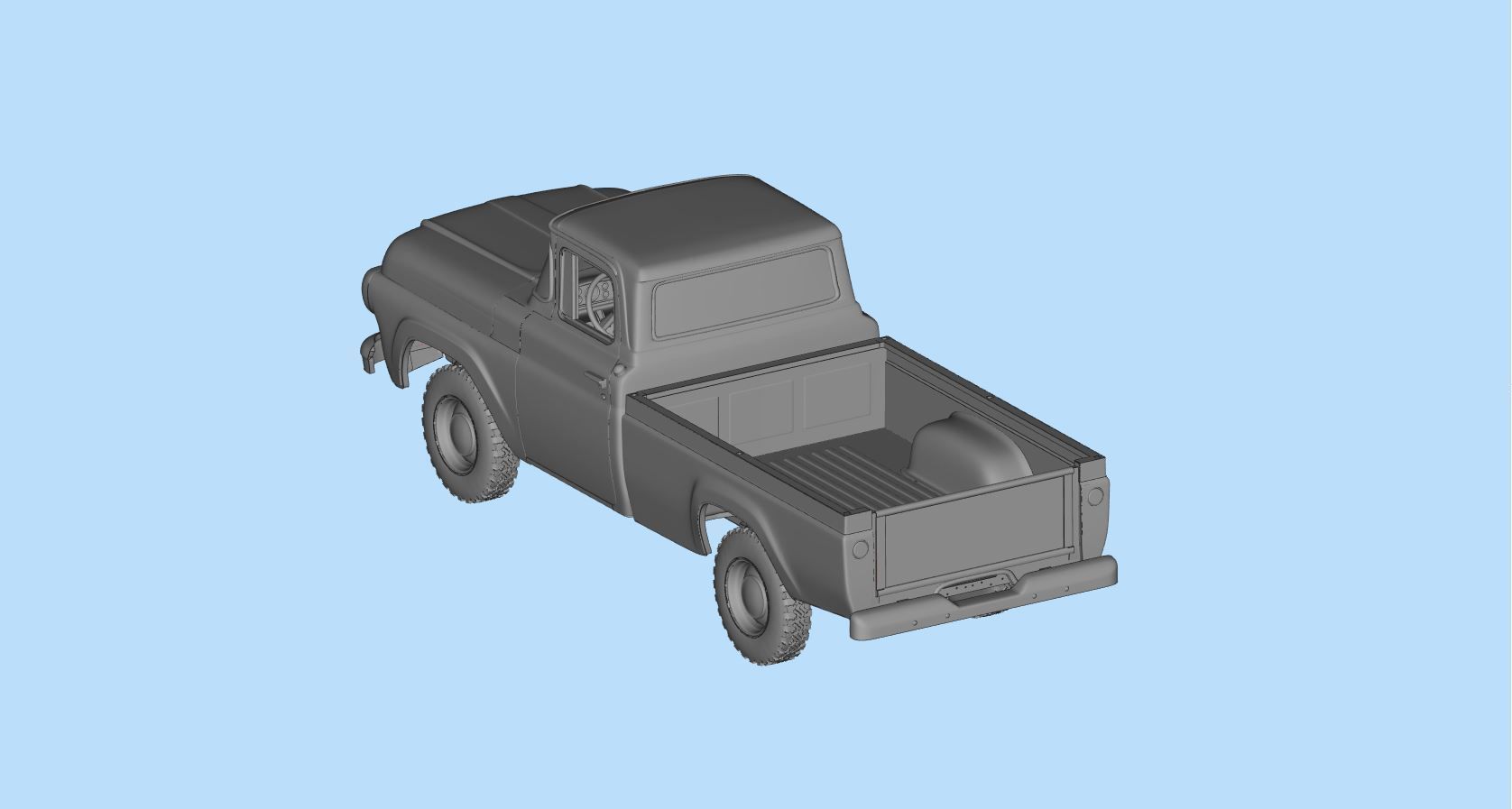Printable STL Regular cab F Series F100 old Pickup F250 3D model 3D ...