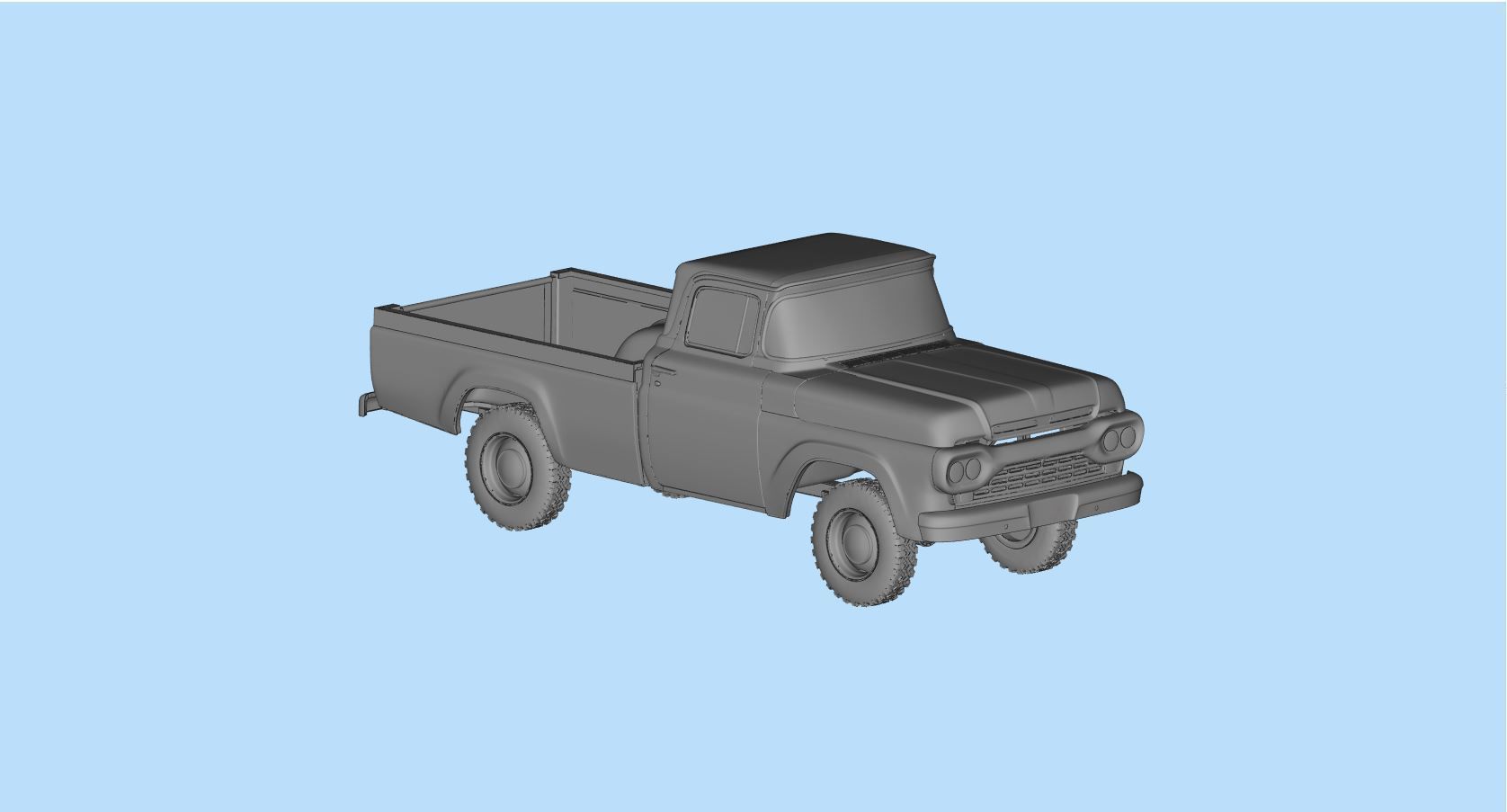 Printable STL Regular cab F Series F100 old Pickup F250 3D model 3D ...