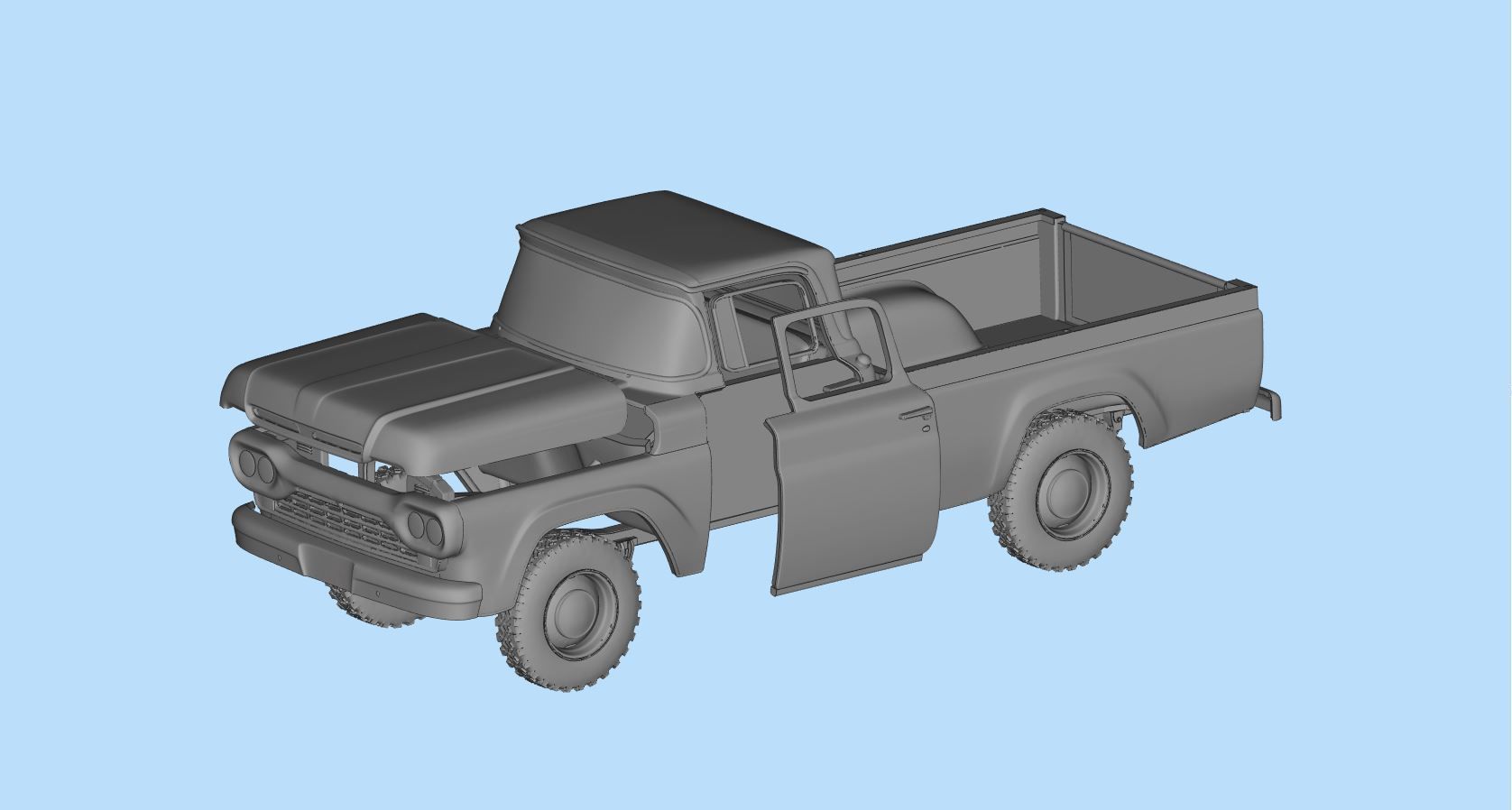 Printable STL Regular cab F Series F100 old Pickup F250 3D model 3D ...