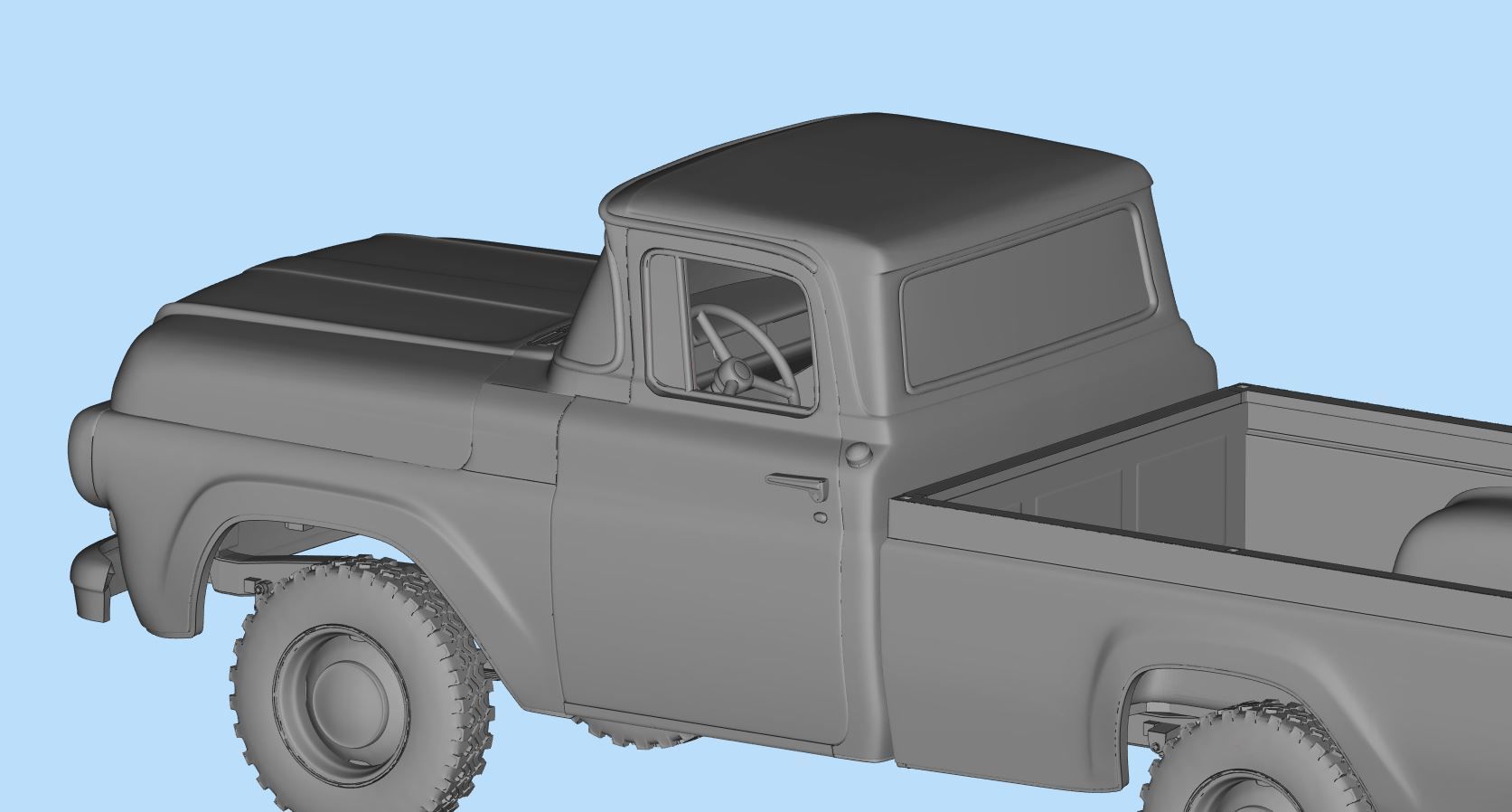 Printable STL Regular cab F Series F100 old Pickup F250 3D model 3D ...