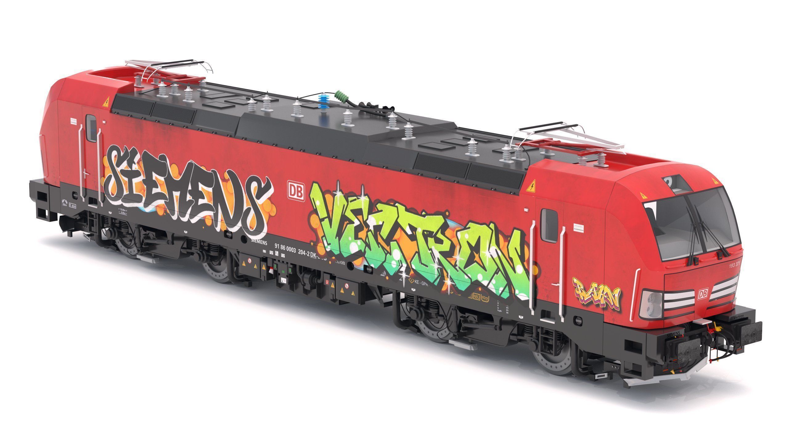 Siemens Vectron DB with Graffiti 3D model | CGTrader