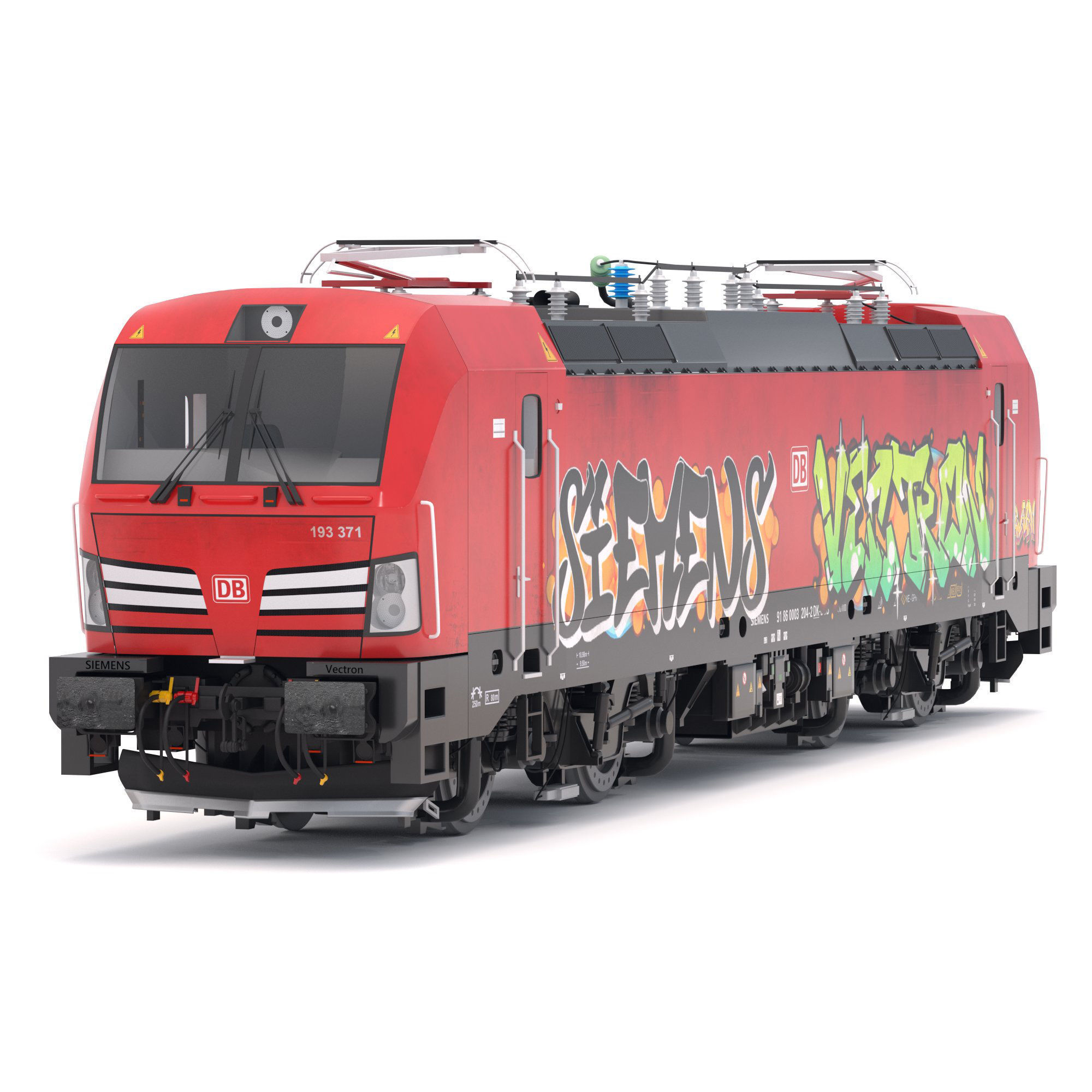 Siemens Vectron DB with Graffiti 3D model | CGTrader