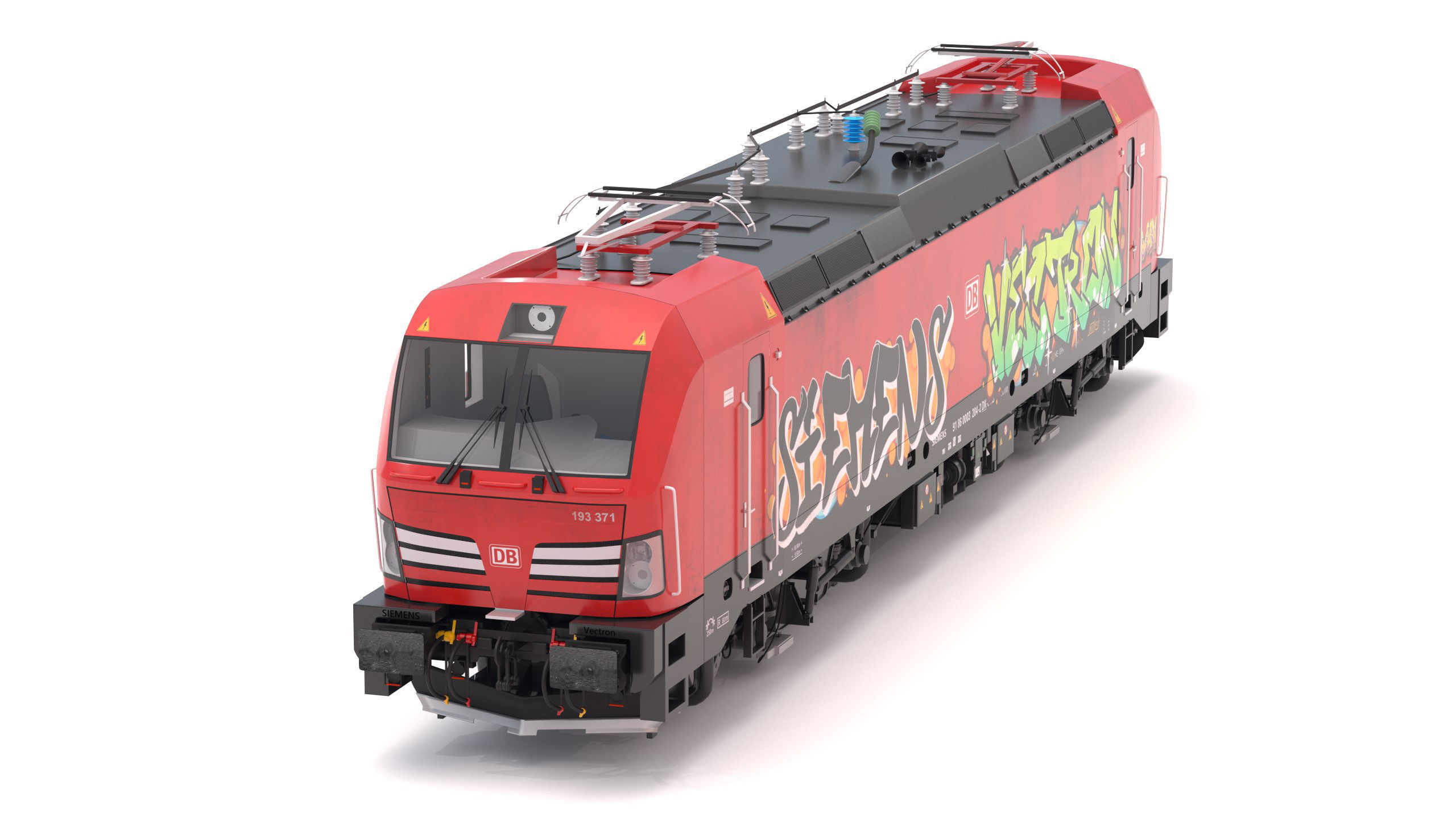 Siemens Vectron DB with Graffiti 3D model | CGTrader