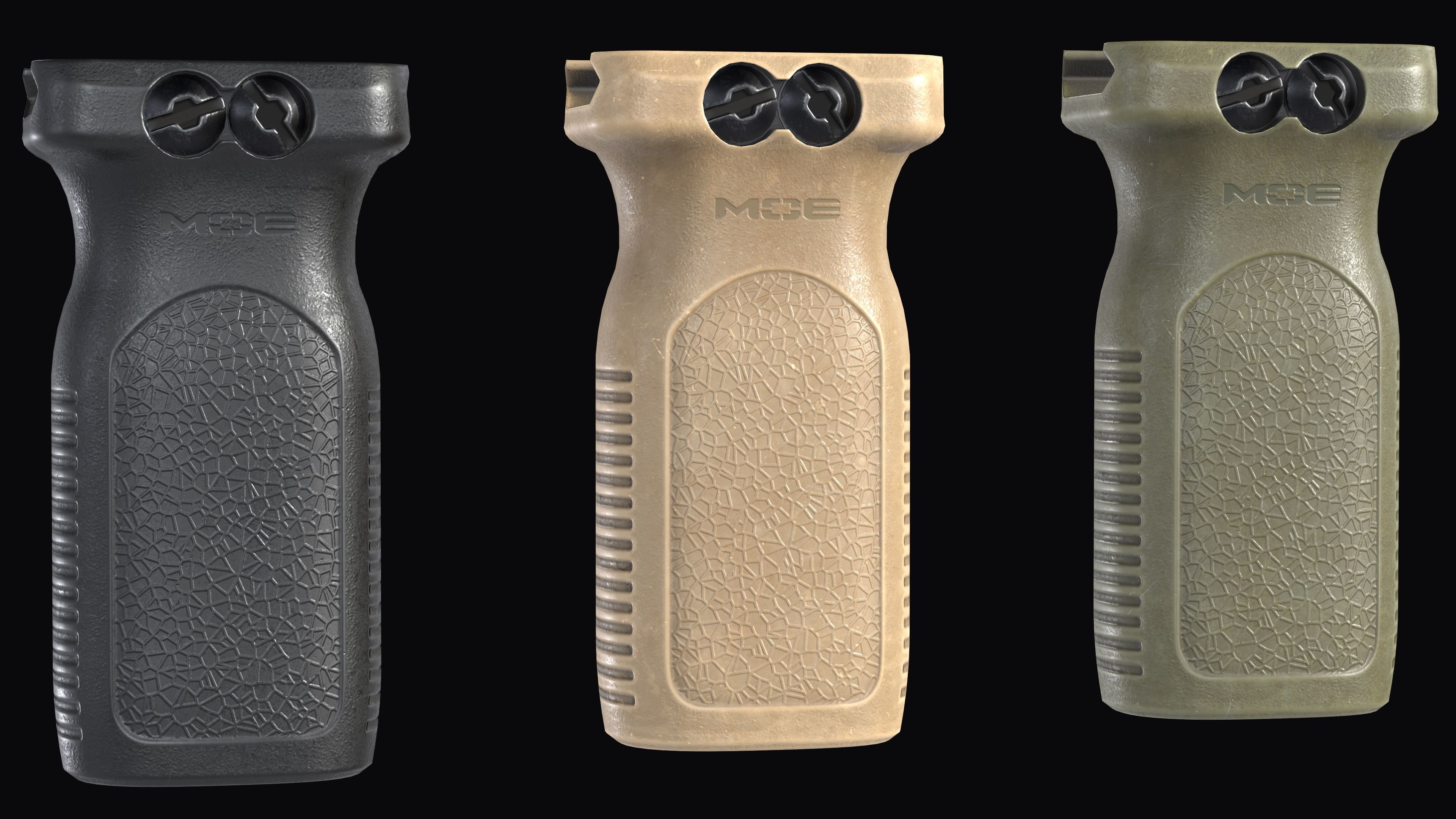 3D Model Collection Tactical forward vertical grips pack VR / AR / low ...